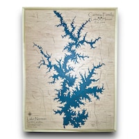 Lake Nehai Tonkayea, MO 3D Wood Map | Custom Nautical Map, Cabin Decor ...