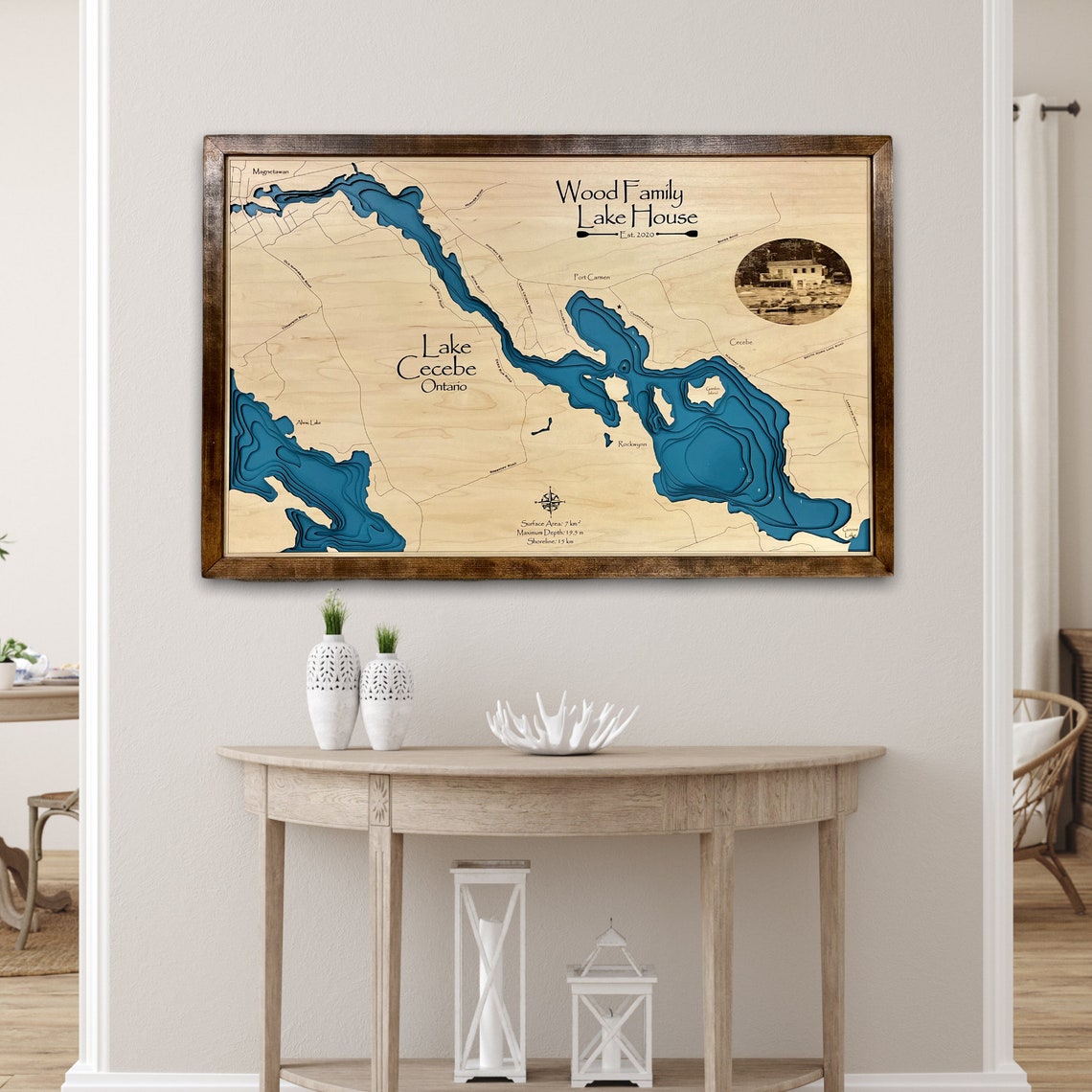 Lake Cecebe Custom Lake Map Nautical Decor Lake House - Etsy