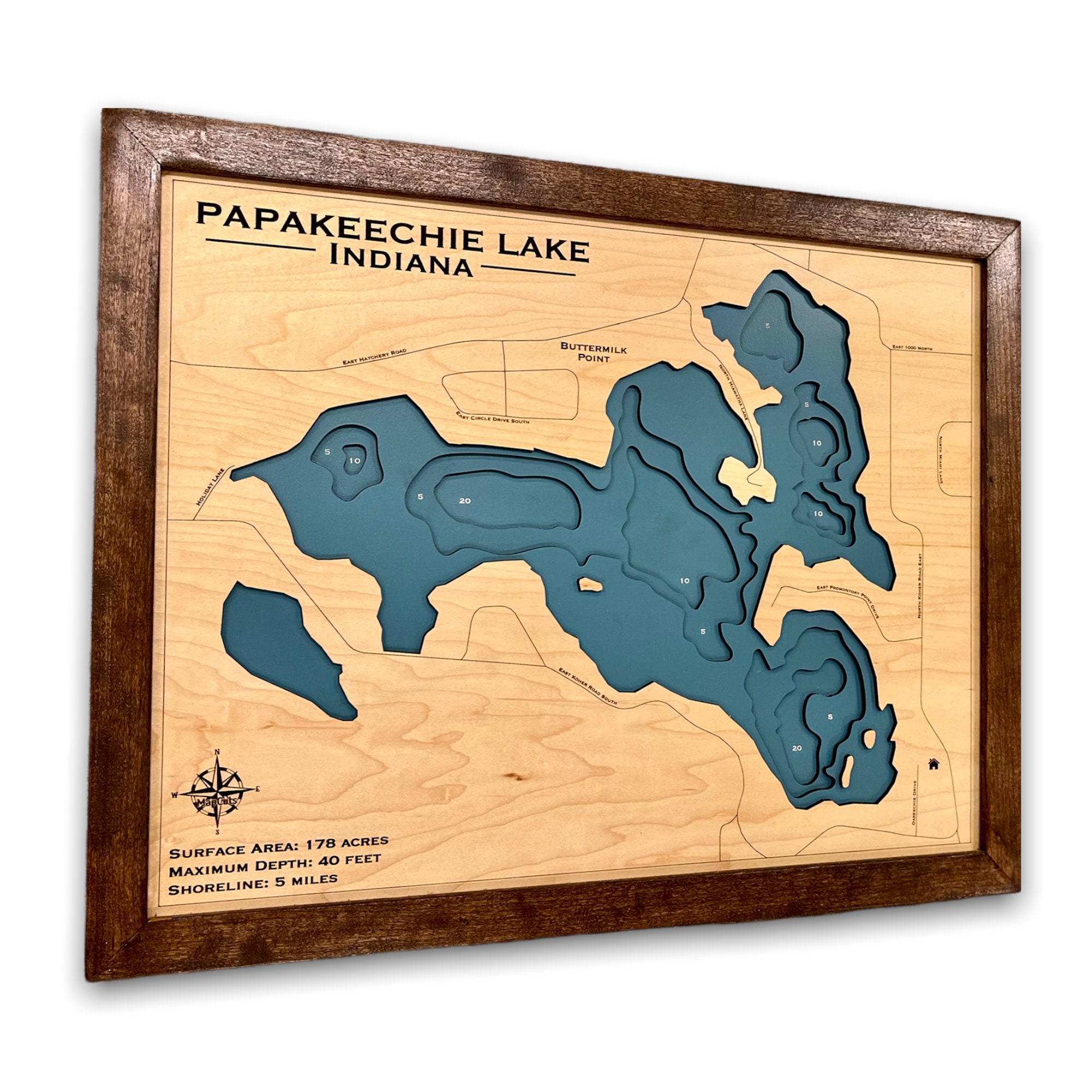 Papakeechie Lake Custom Lake Map Nautical Decor Lake - Etsy