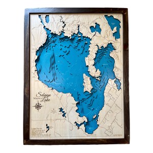 Sebago Lake, Maine, customizable, Lake House Decor,custom Wood Map ...