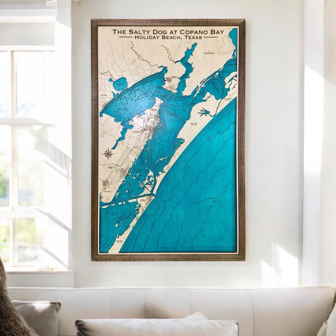 Custom Coastal 3D Wood Map, Custom Beach House Map, Choose Your Custom ...