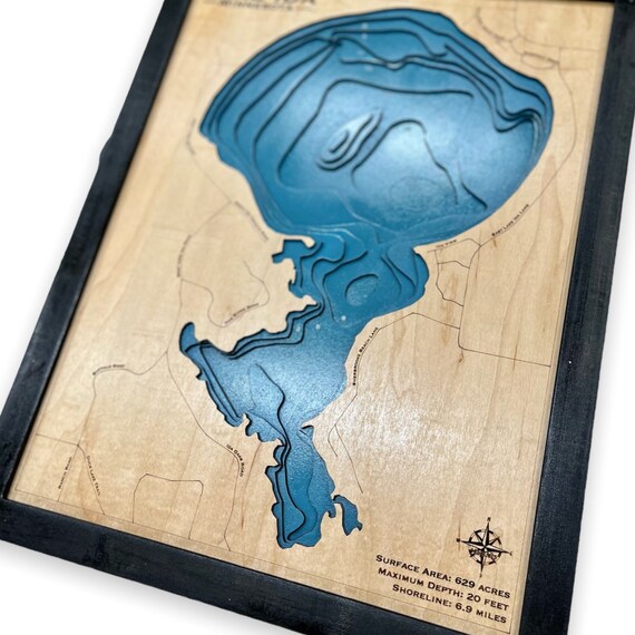 Lake Ida Custom Lake Map Custom Map Choose Your Location | Etsy