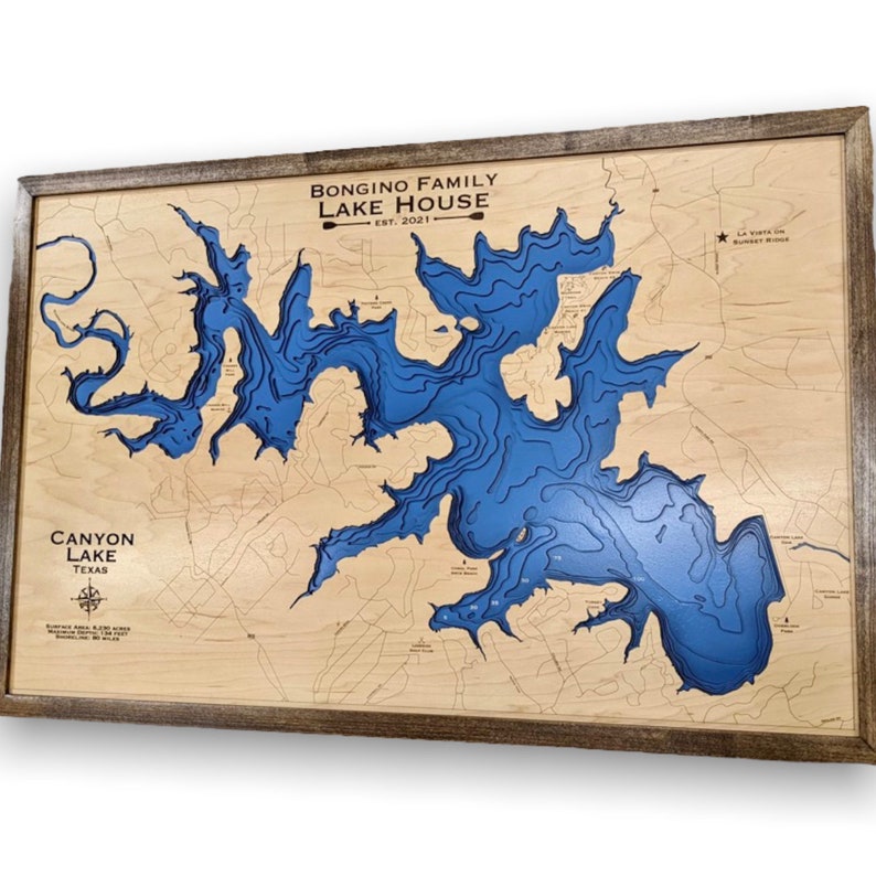 Canyon Lake Texas Custom Lake Map Custom Map Lake House - Etsy