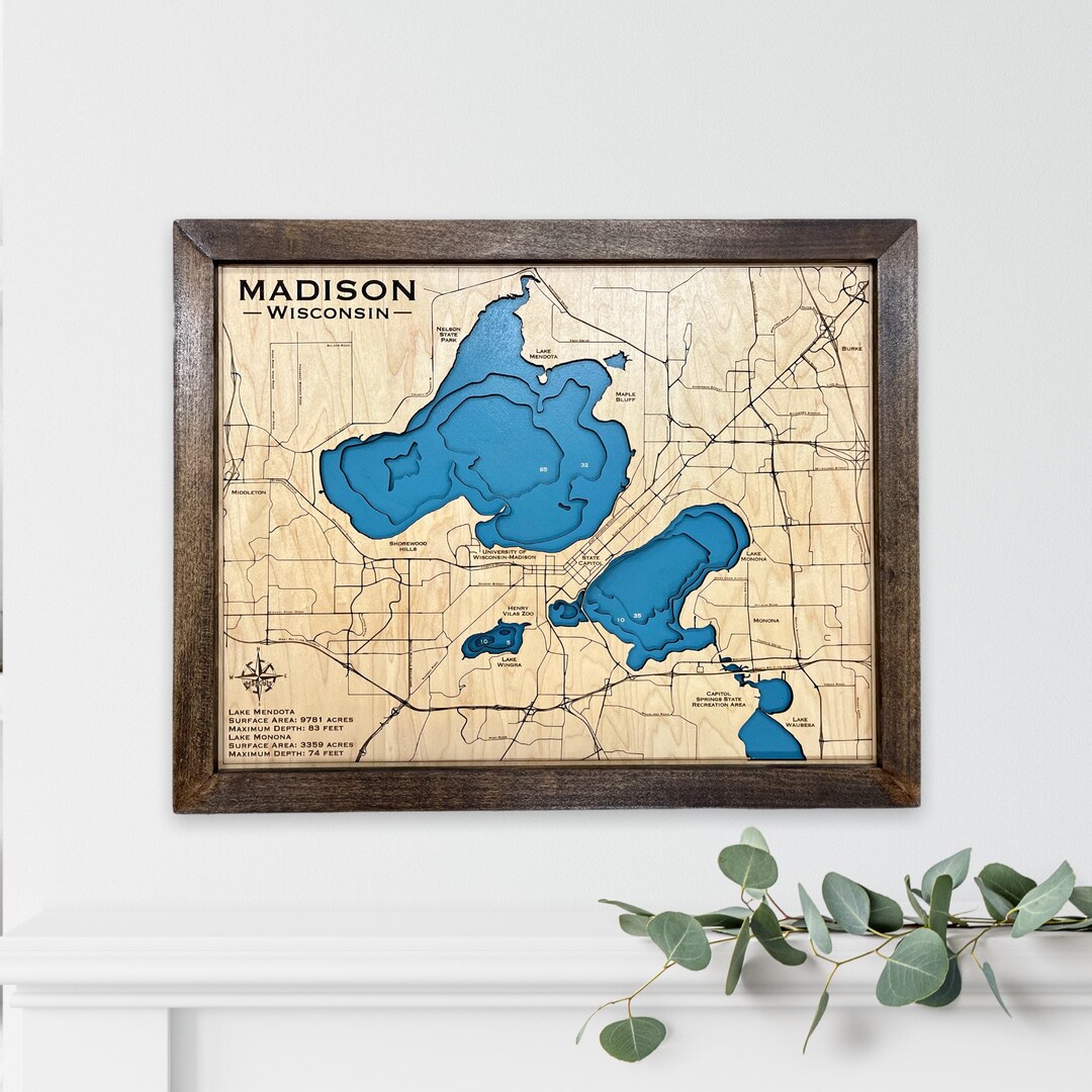 Lake Mendota, Lake Wingra, Lake Monona | Custom Lake Map | Nautical ...