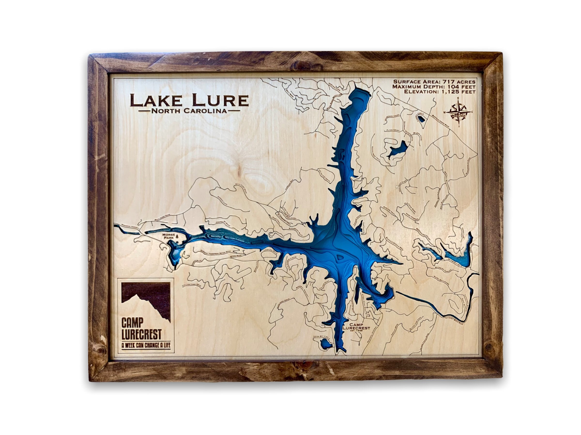 Lake Lure North Carolina Lake House Decor Custom Wood Map | Etsy