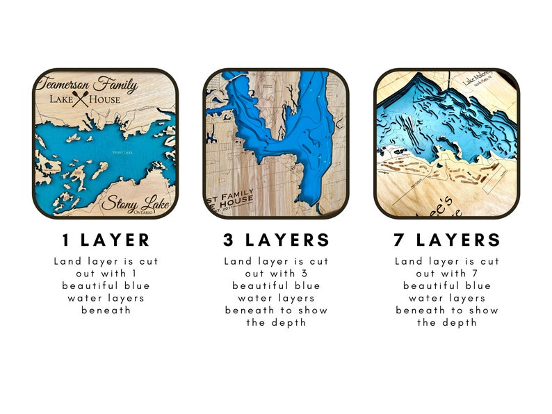 Watts Bar Lake Custom Wood Map Depth Map Wood Map Gift - Etsy