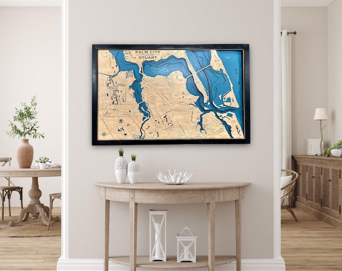 Cotile Lake, Louisiana 3D Wood Map | Custom Nautical Map, Cabin Decor ...
