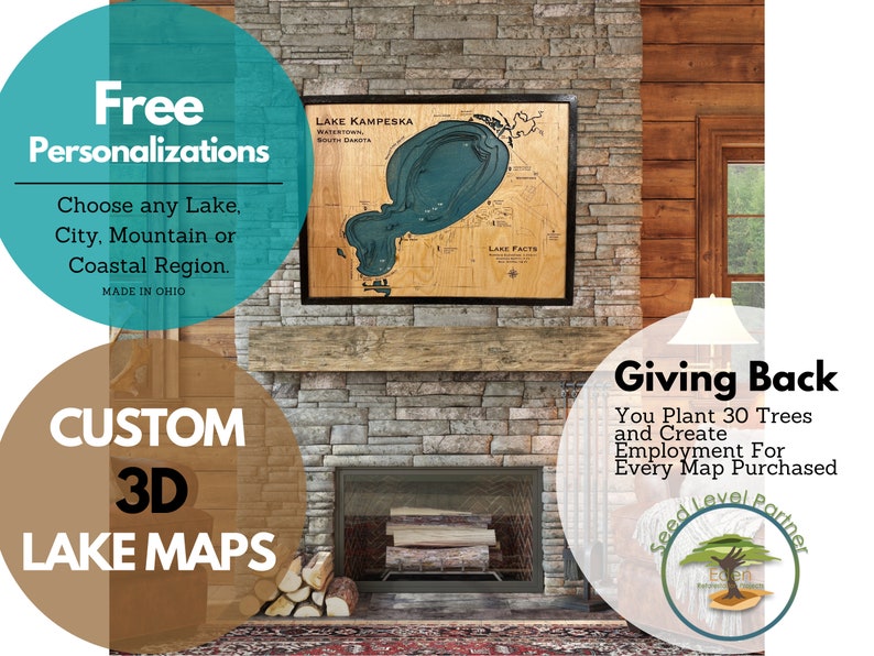 Webster Lake Choose Your Custom Design Custom Wood Map Lake - Etsy