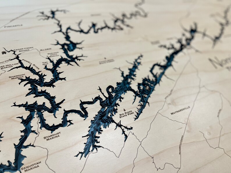 Norris Lake Custom Lake Map Nautical Decor Lake House - Etsy