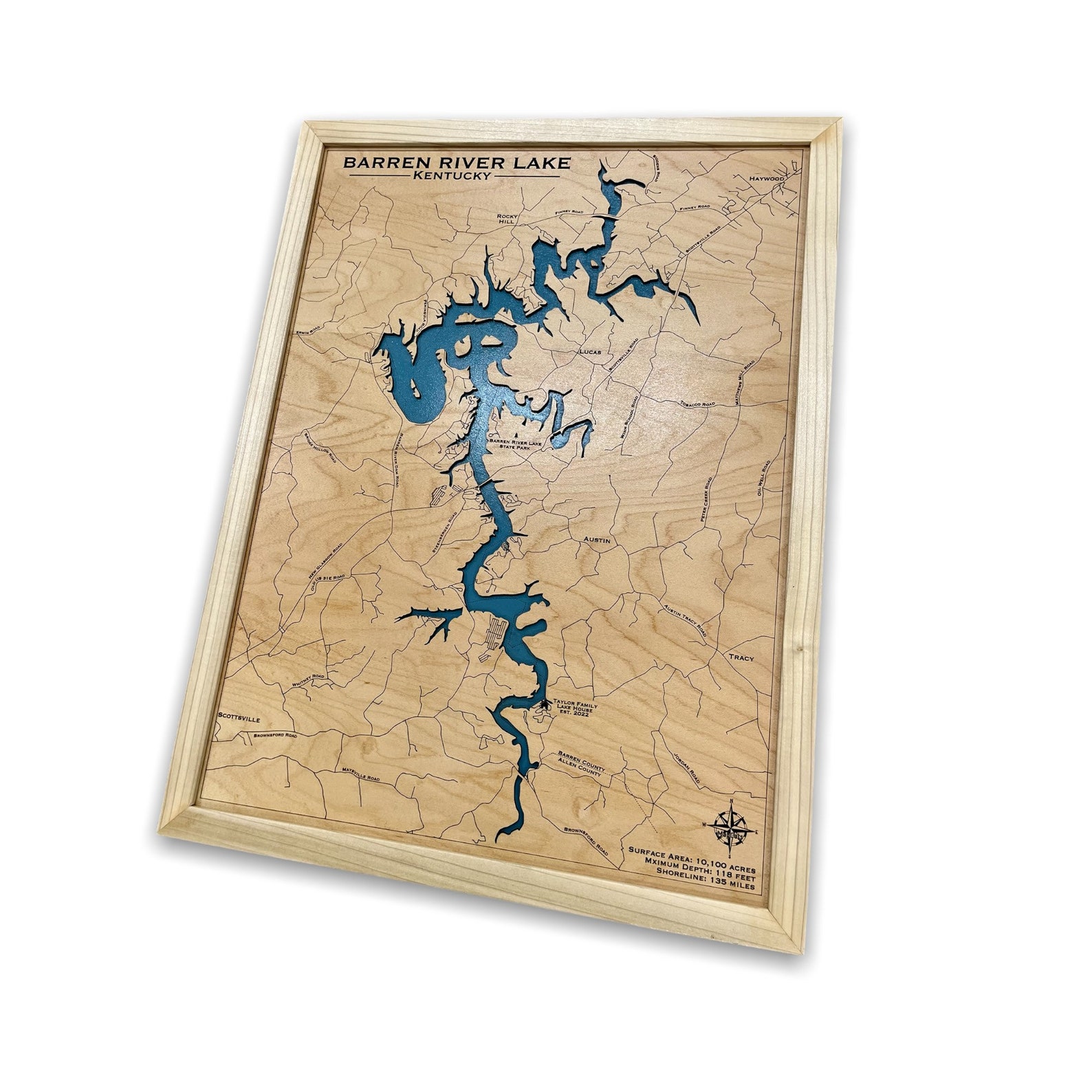 Barren River Lake Custom Lake Map Custom Map Choose Your - Etsy