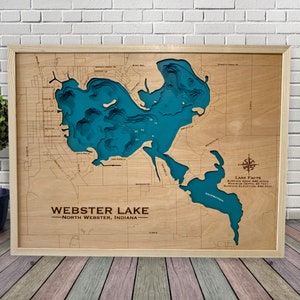Webster Lake, Choose Your Custom Design, Custom Wood Map, Lake House ...