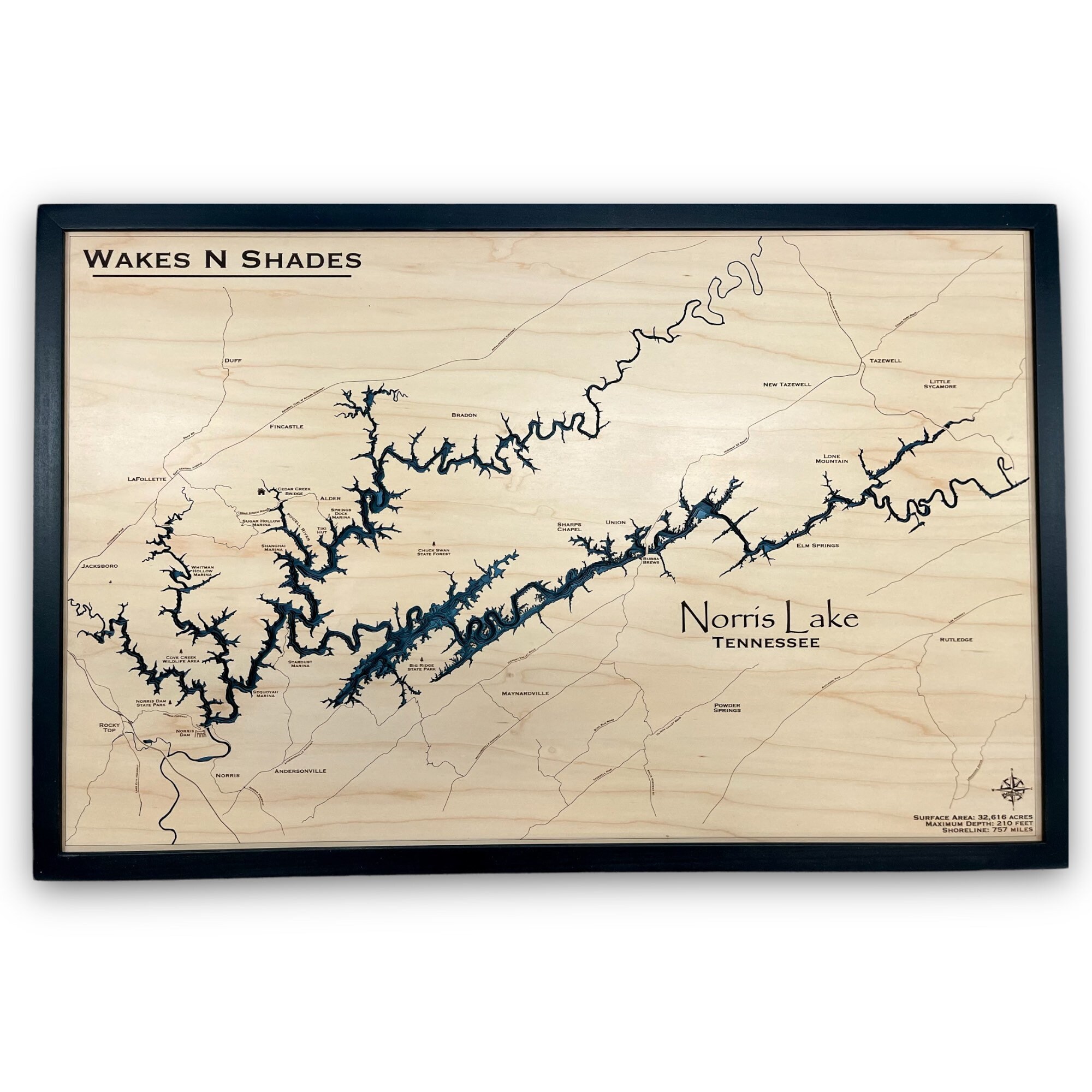 Norris Lake Custom Lake Map Nautical Decor Lake House - Etsy