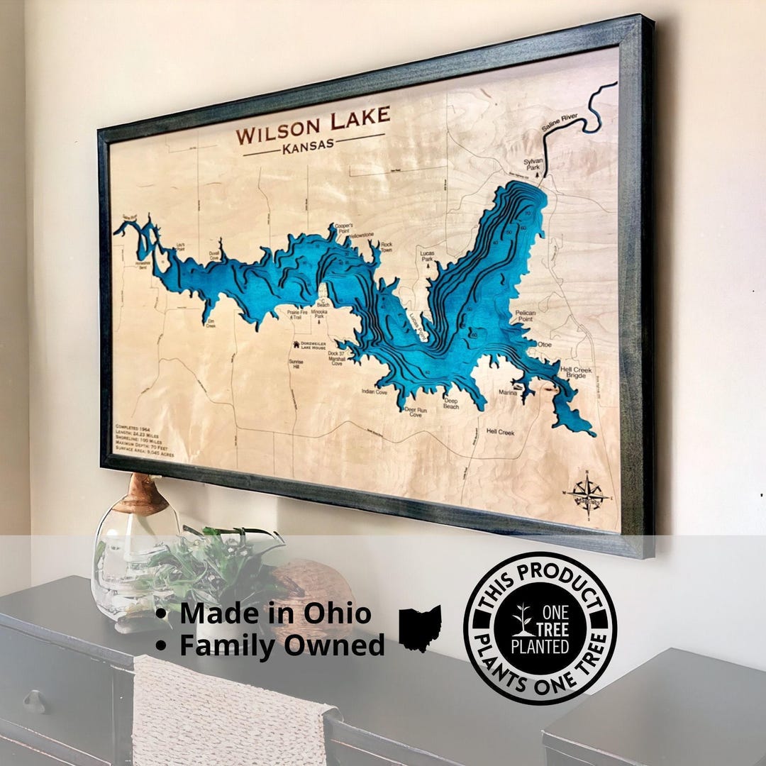 Any Lake Customized Wood Map Gift Personalized Gift, Lake House Decor ...