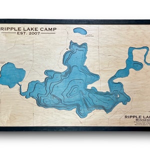 RIPPLE LAKE Map, Minnesota, Custom Lake Map, Nautical Decor, Lake House ...