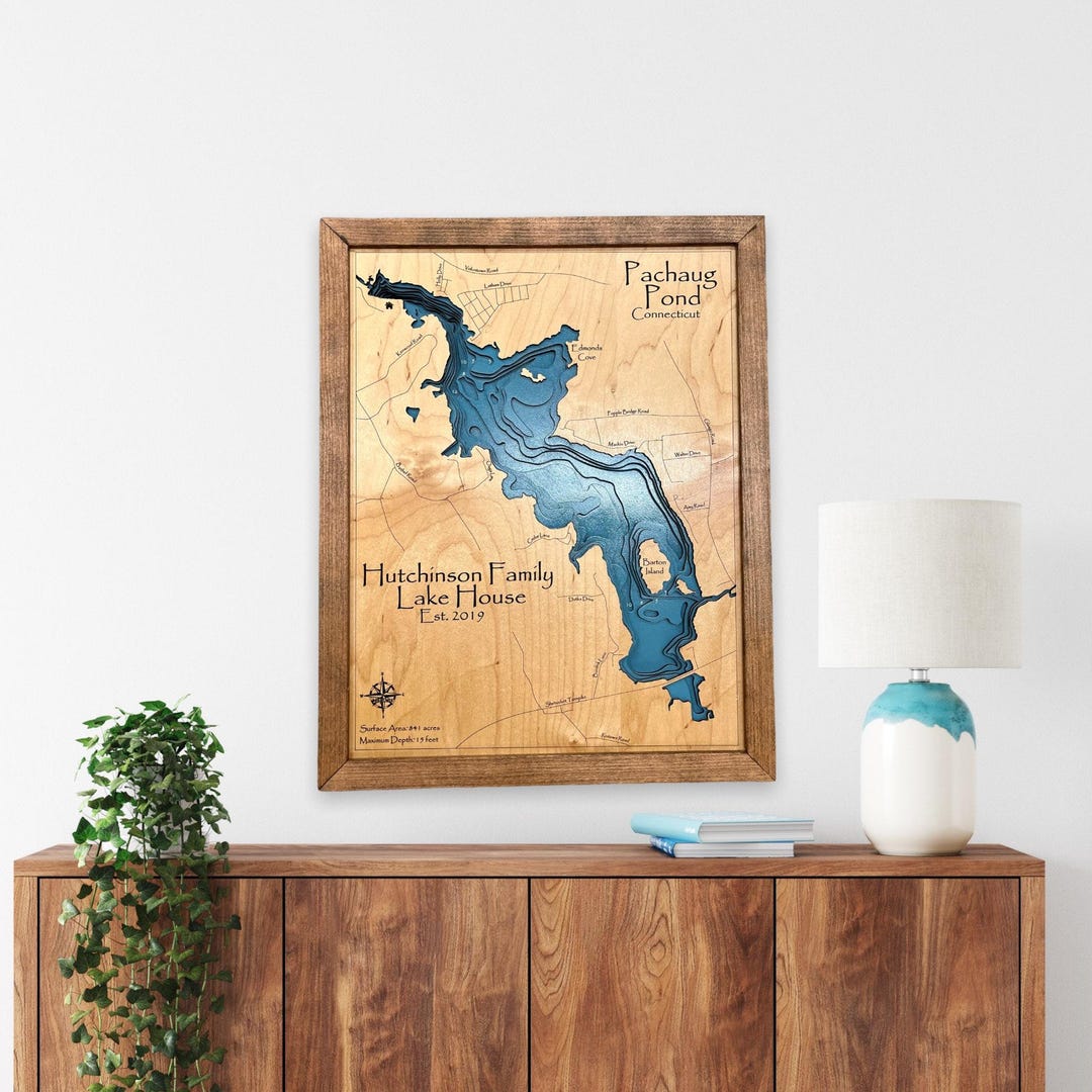 Pachaug Pond, Custom Lake Map, Custom Map, Choose Your Location and ...