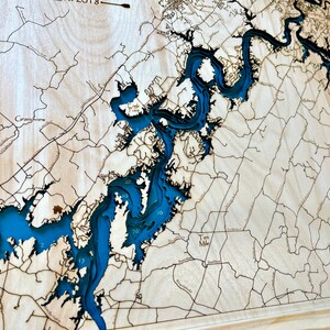 Watts Bar Lake Custom Wood Map Depth Map Wood Map Gift - Etsy