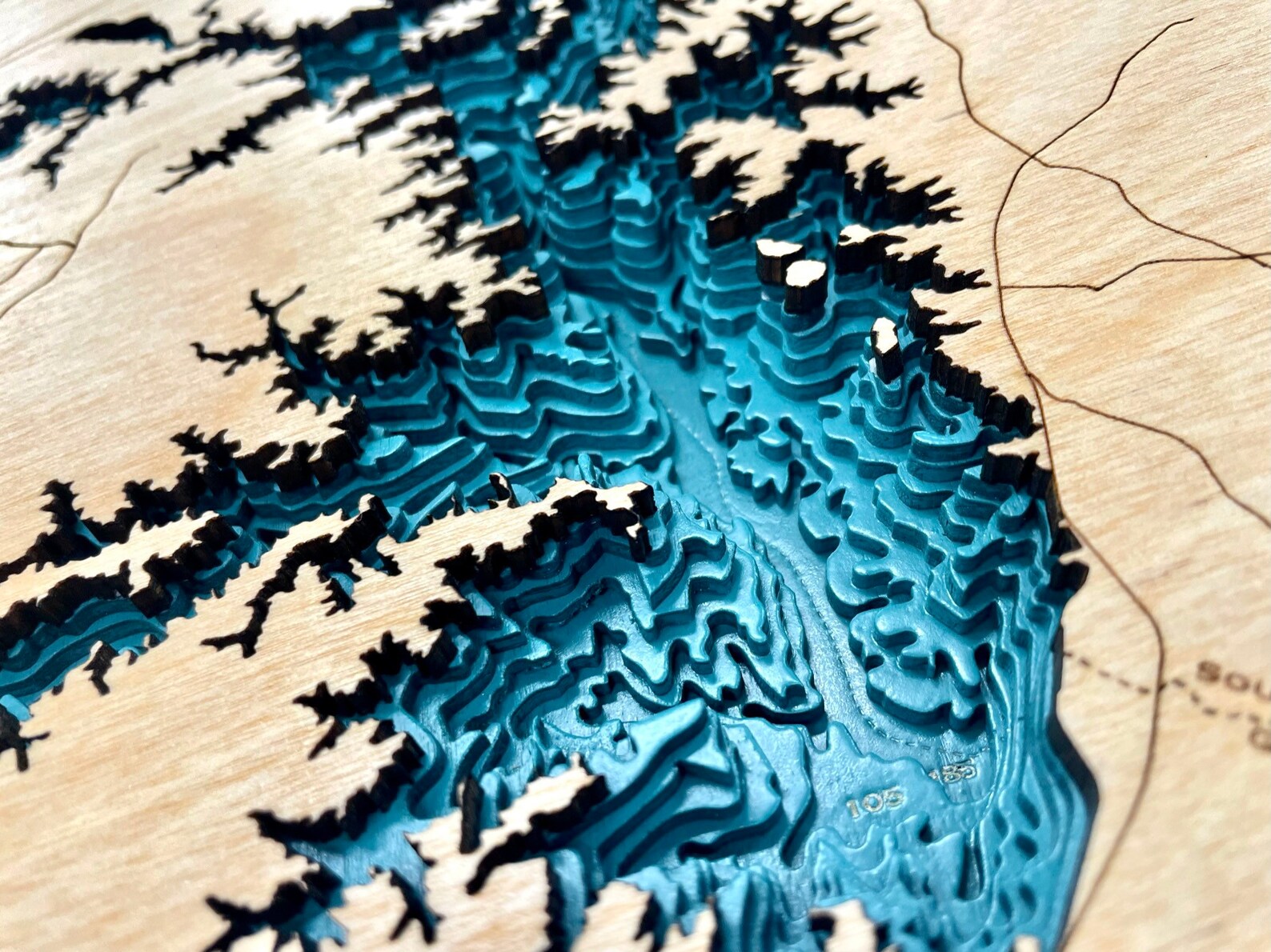 Lake Hartwell Custom Wood Map Lake House Decor Lake Map - Etsy