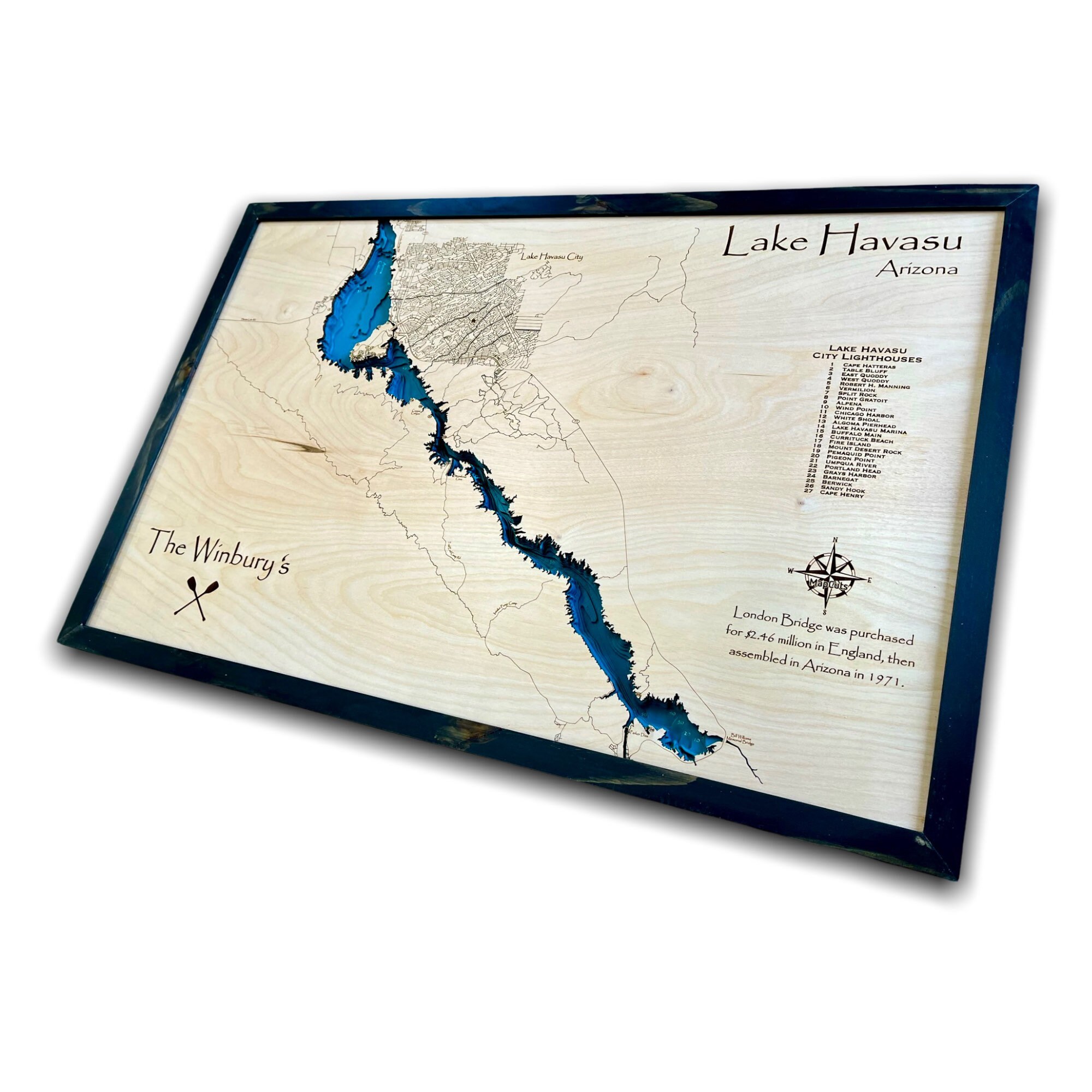 Lake Havasu Custom Wood Map Lake House Decor Sign Custom | Etsy