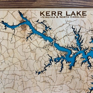 Kerr Lake Custom Wood Map Lake House Decor Sign Custom - Etsy
