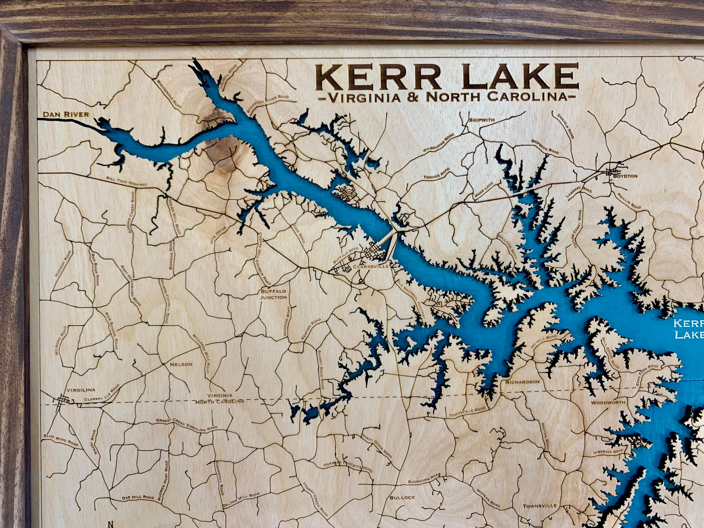 Kerr Lake Custom Wood Map Lake House Decor Sign Custom - Etsy