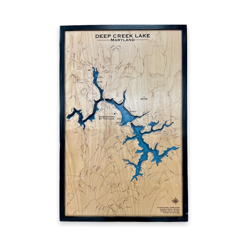 Deep Creek Lake Custom Lake Map Custom Map Choose Your - Etsy