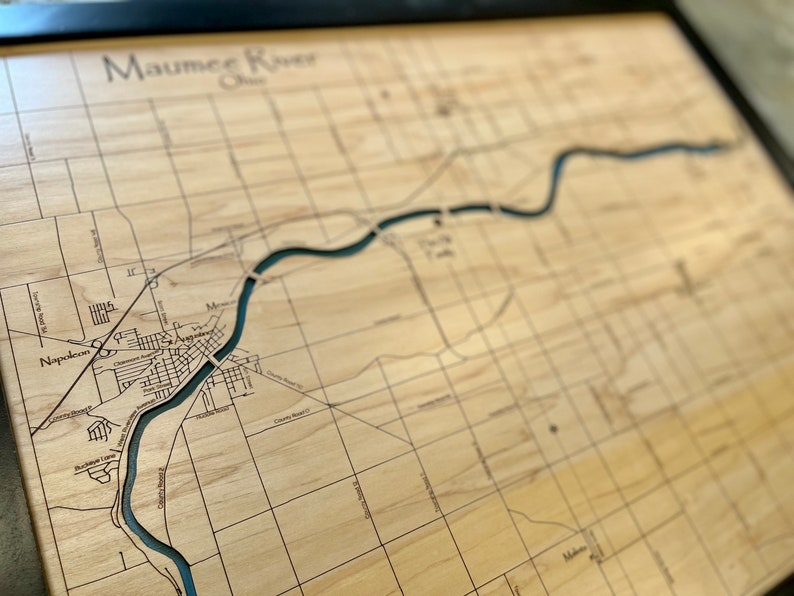 Maumee River Ohio Custom Wood Map Choose Your Design - Etsy