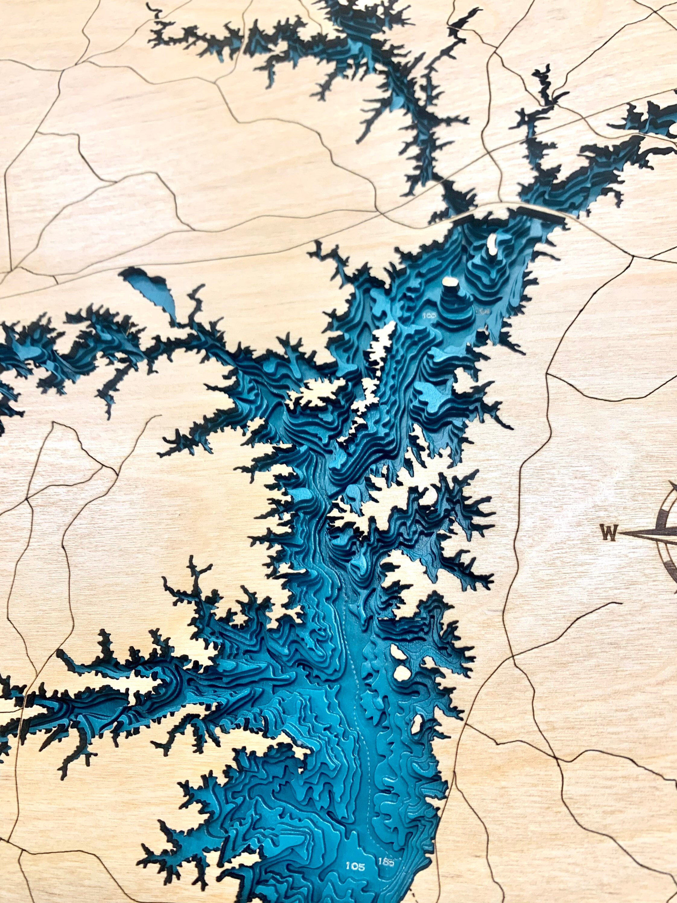Lake Hartwell Custom Wood Map Lake House Decor Lake Map - Etsy