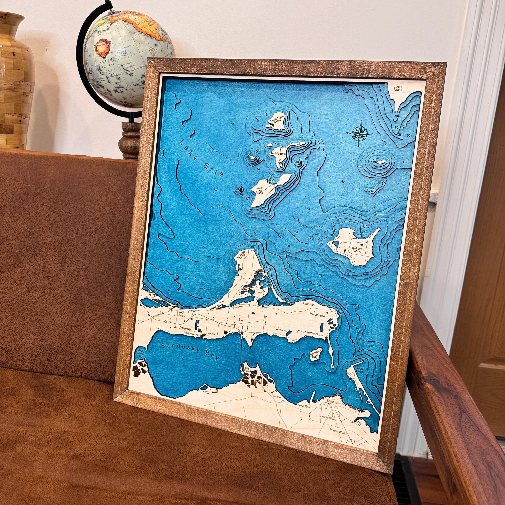 3D Wood Carved Lake Map, Any Lake Customized Wood Art, 3D Custom Lake ...