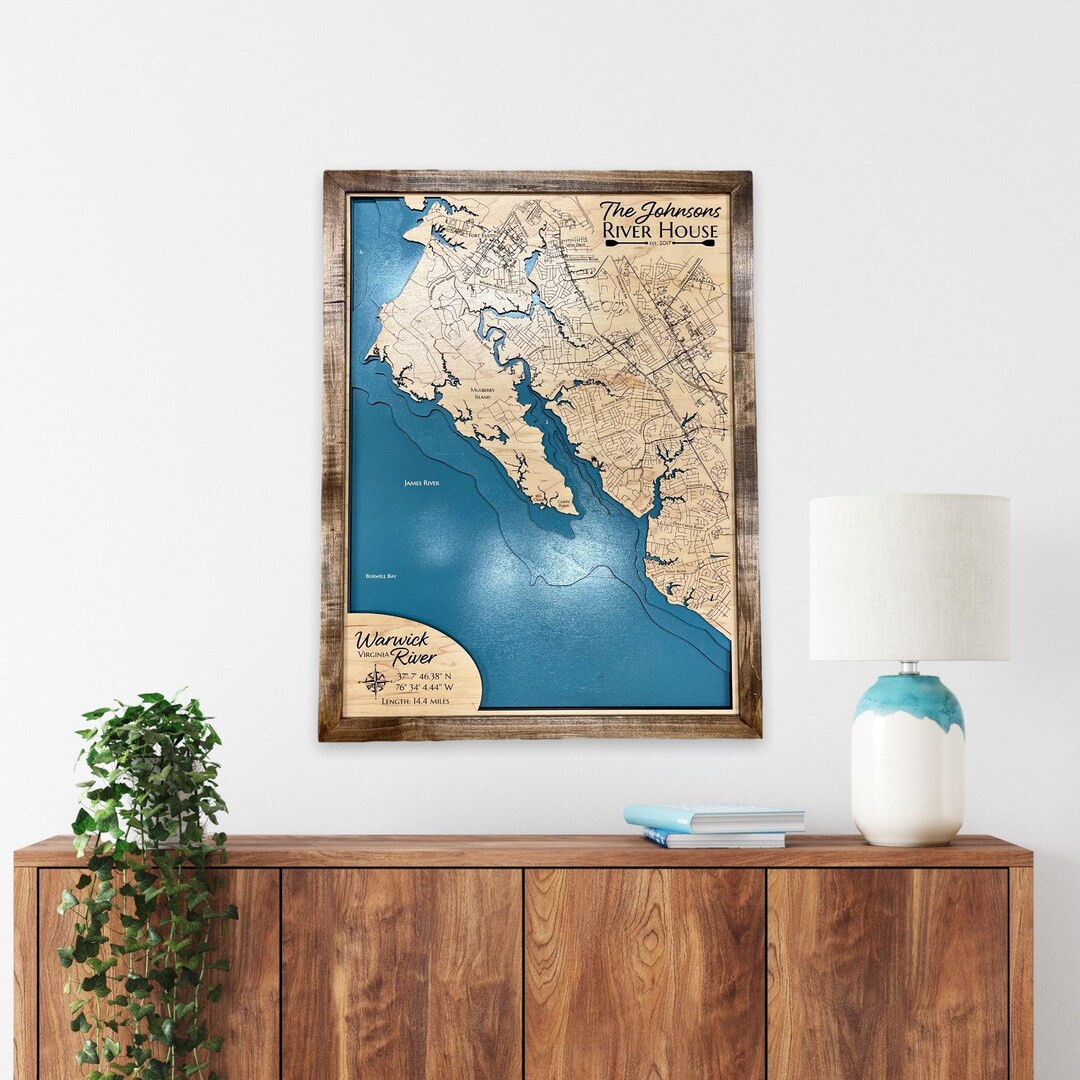 Warwick River, Custom Lake Map, Custom River Map, Choose Your Location ...
