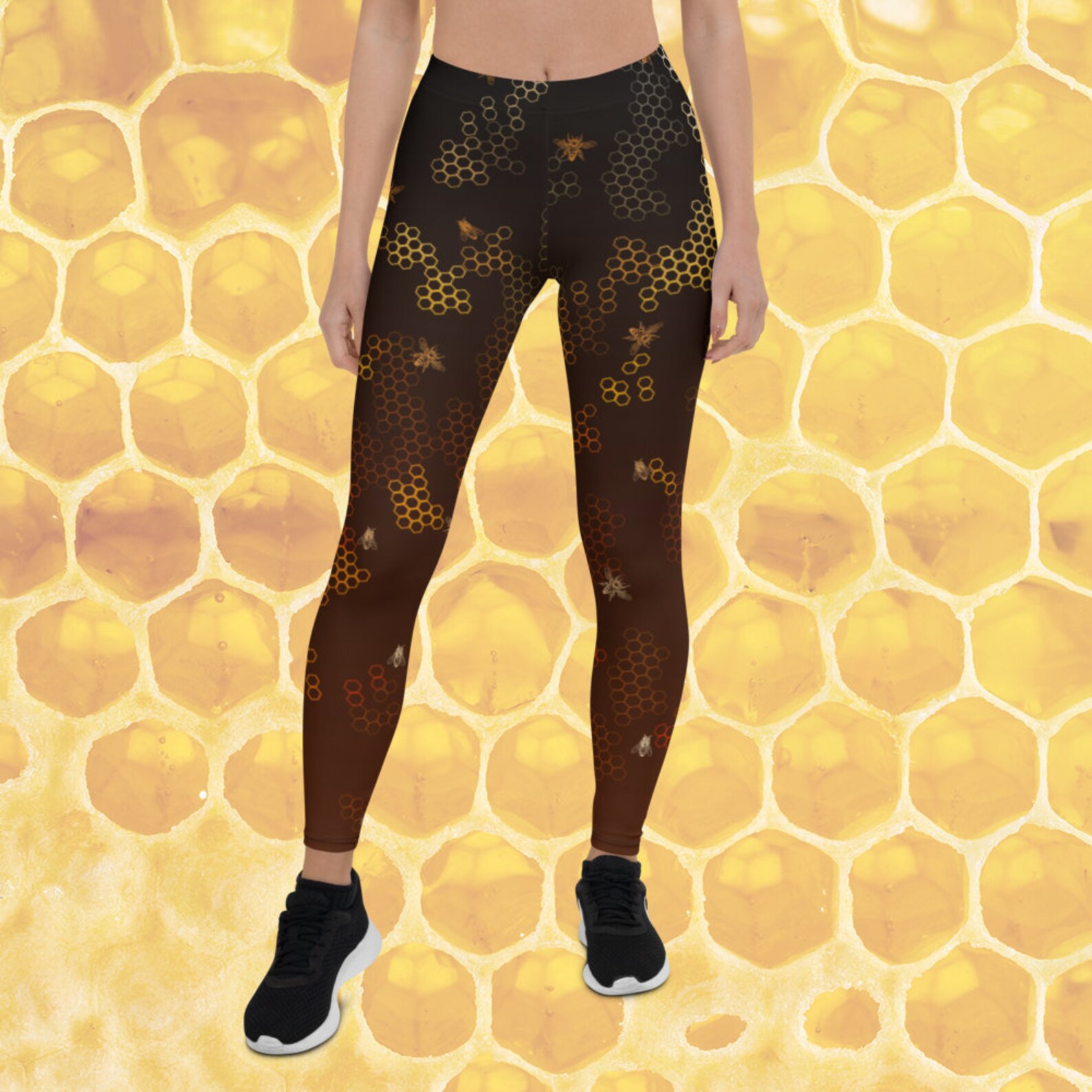 Honey Bee Leggings / Save the Bees / Honeycomb Leggings - Etsy