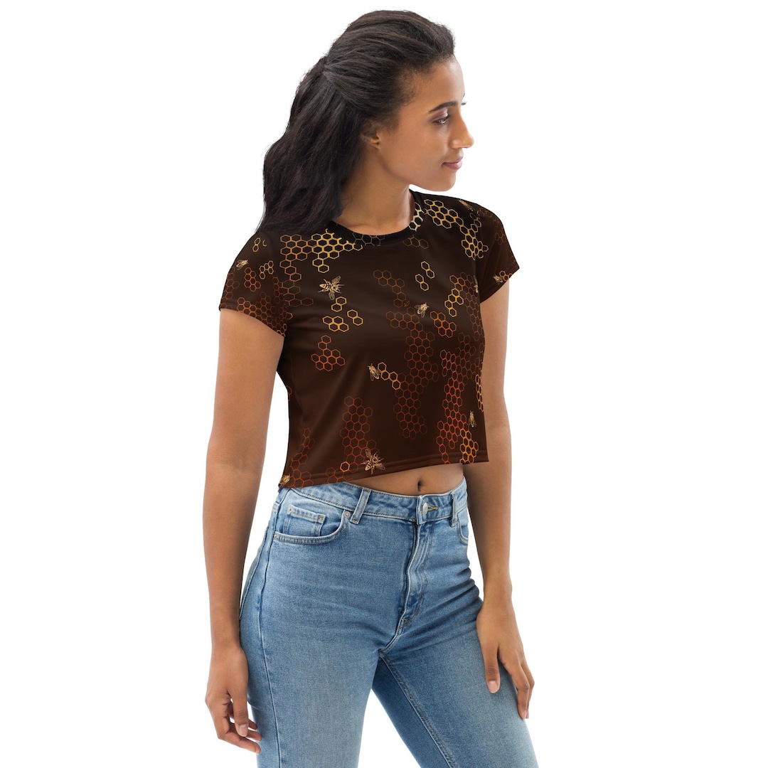 Honey Bee Crop Top - All-over Print Crop Tee - Etsy