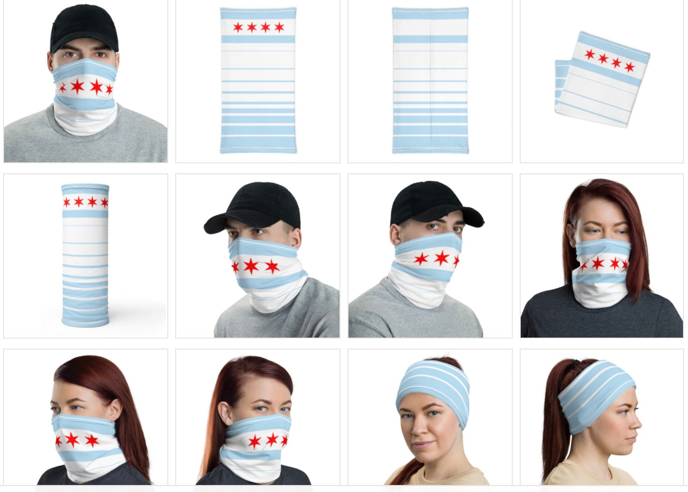 Chicago Flag Neck Gaiter / Chicago Face Mask - Etsy