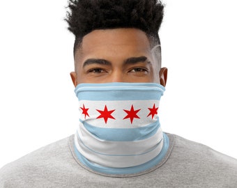 Black Chicago Flag Neck Gaiter - Etsy