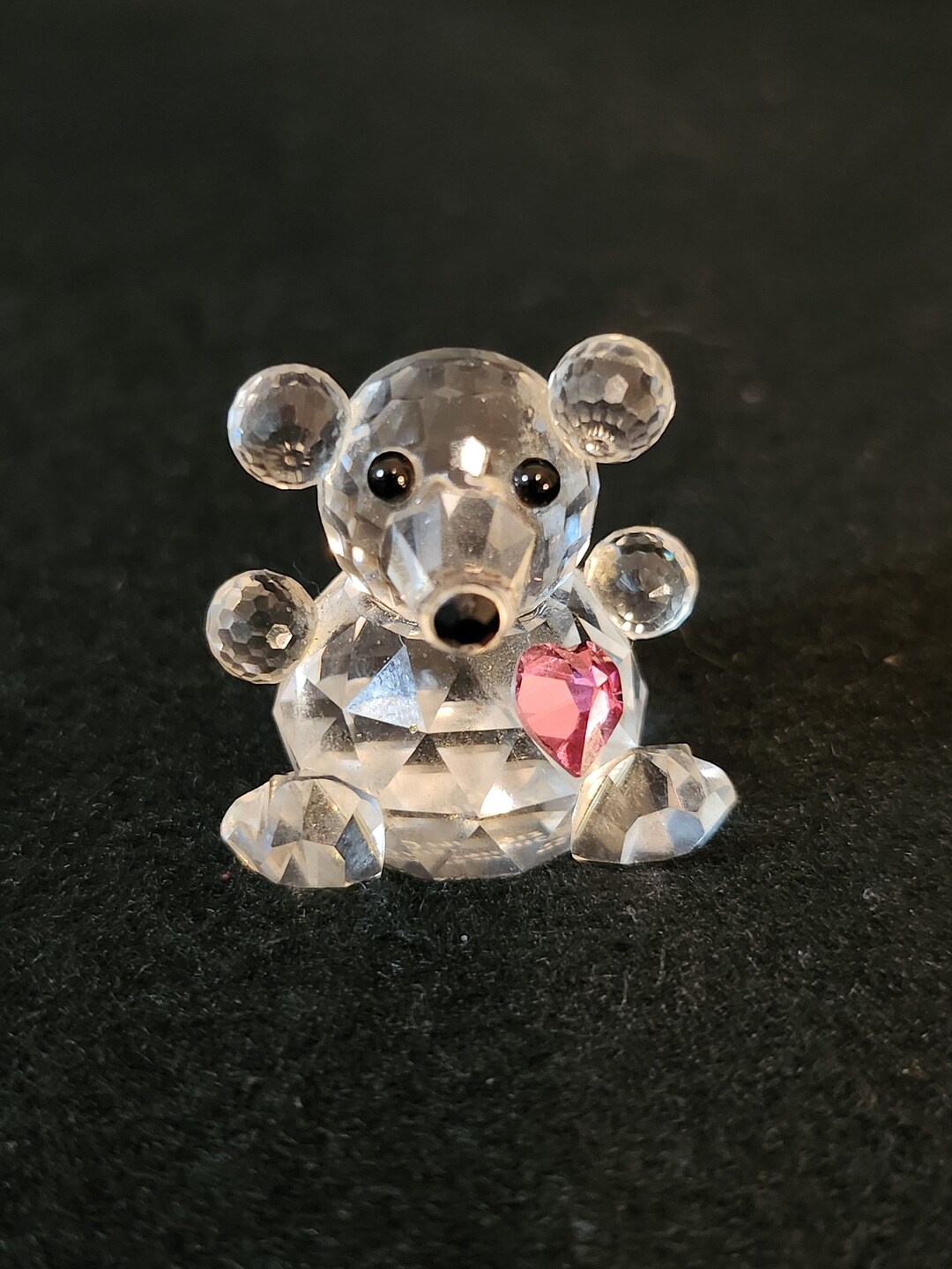 Iris Arc Crystal Miniature Teddy Bear With Pink Heart - Etsy
