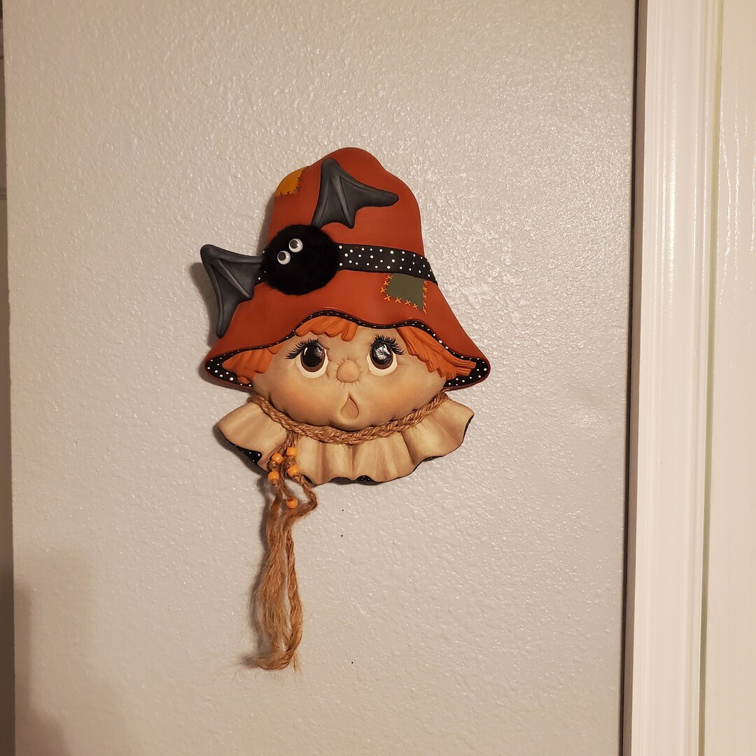 Hand Painted Scarecrow Ceramic Wall Hanging - Etsy