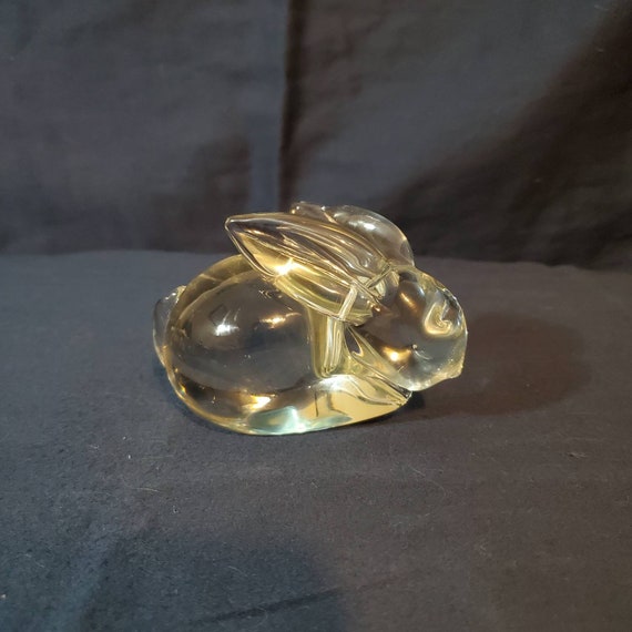 Balos Art Glass Clear Bunny Rabbit Paperweight | Etsy