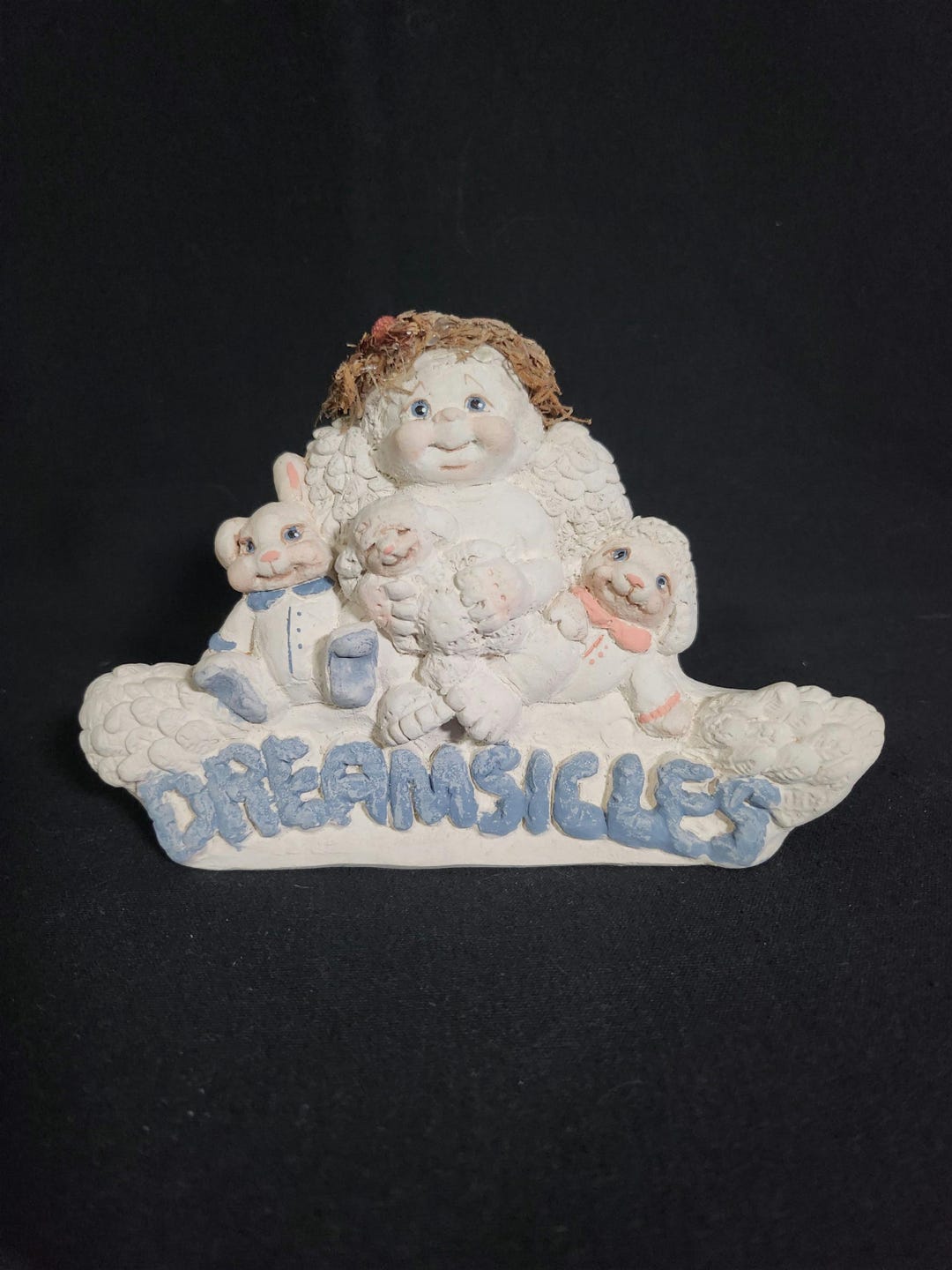 Dreamsicles Collection Banner Figure Cherub With Bunny, Lamb and Sheep ...