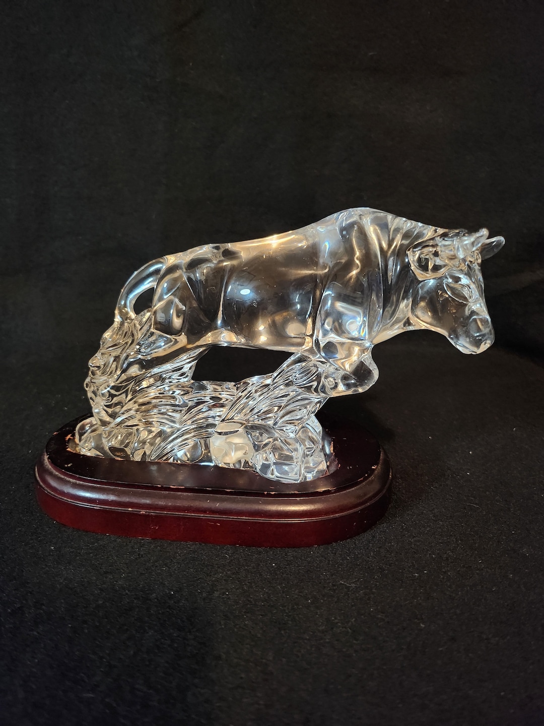 Princess House Wonders of the Wild the Bull Clear Lead Crystal Figurine ...
