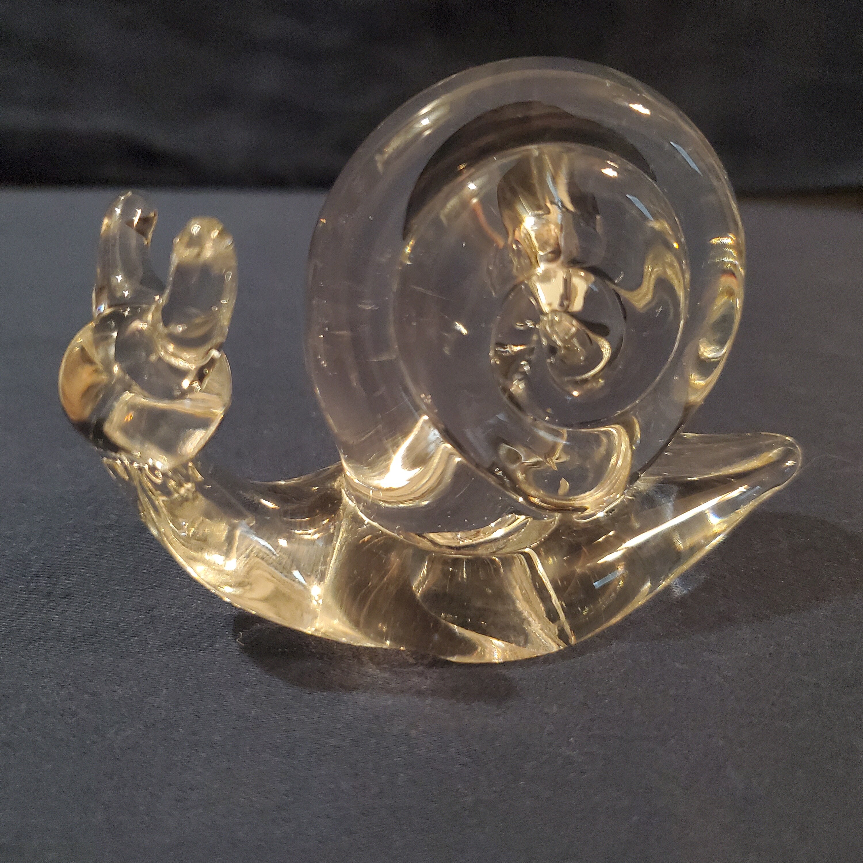 Clear Glass Snail Paperweight Art Glass - Etsy
