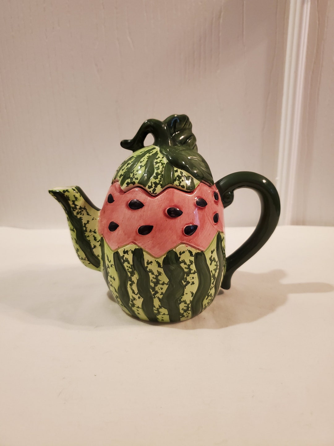 Watermelon Teapot by Cracker Barrel 1996 - Etsy