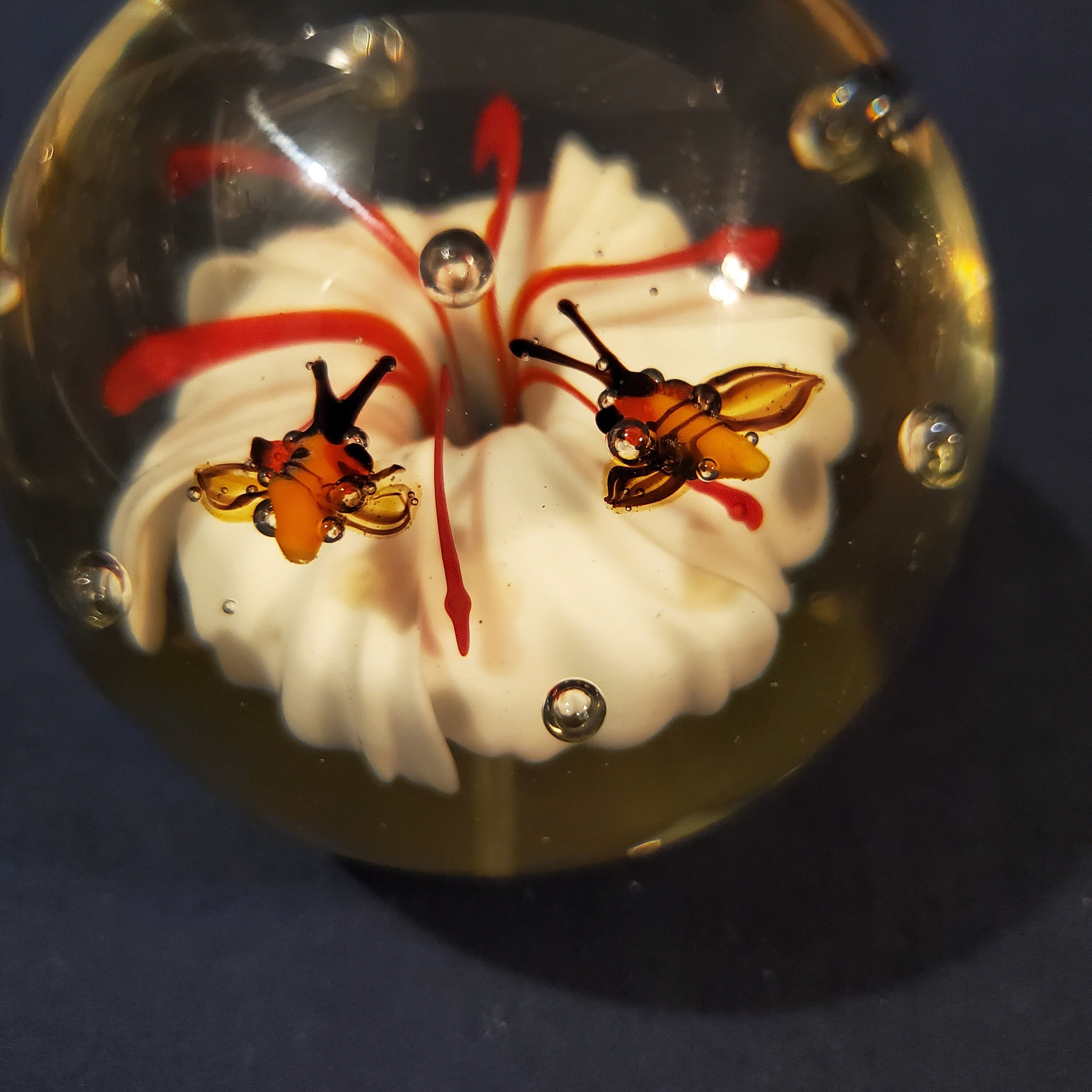 Vintage Paperweight With Bees Pollinating a Flower - Etsy