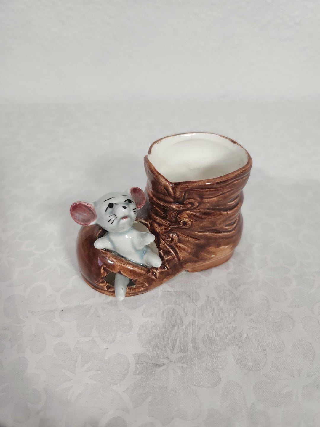 Gray Mouse in Boot Toothpick Holder or Succulent Planter by Arrow ...
