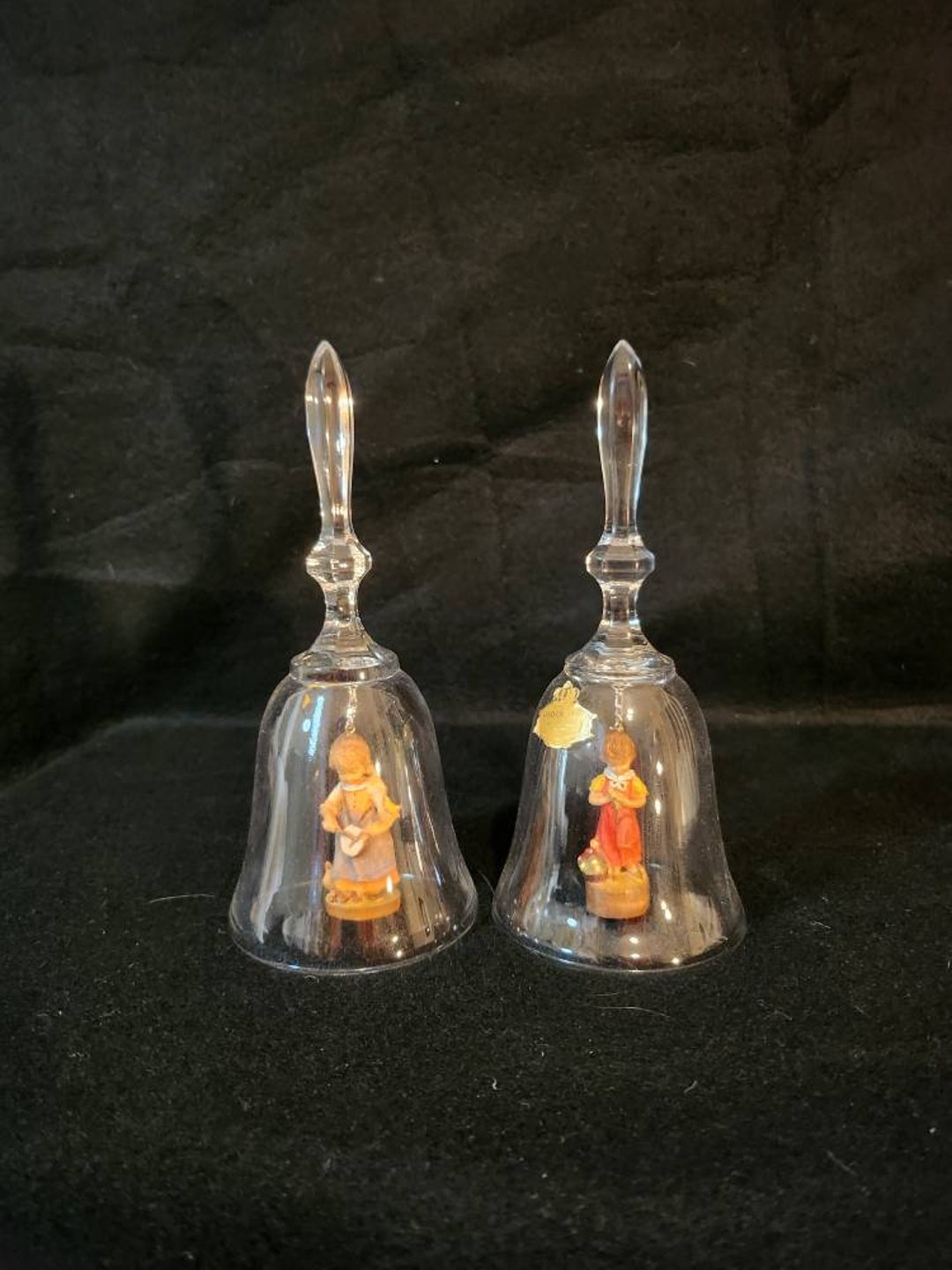Lead Crystal W Germany Bell With Dolfi Italy Figurine Inside - Buyer's ...