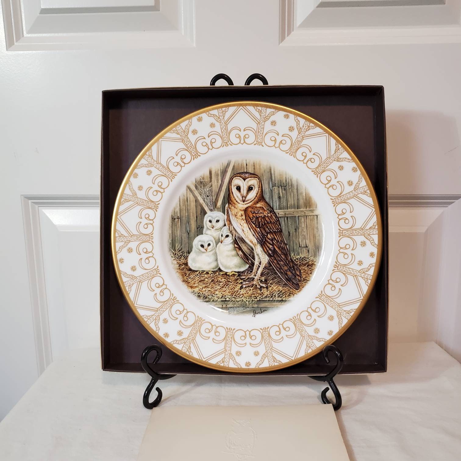 Boehm Porcelain Owl Plate Collection Barn Owl by Edward | Etsy