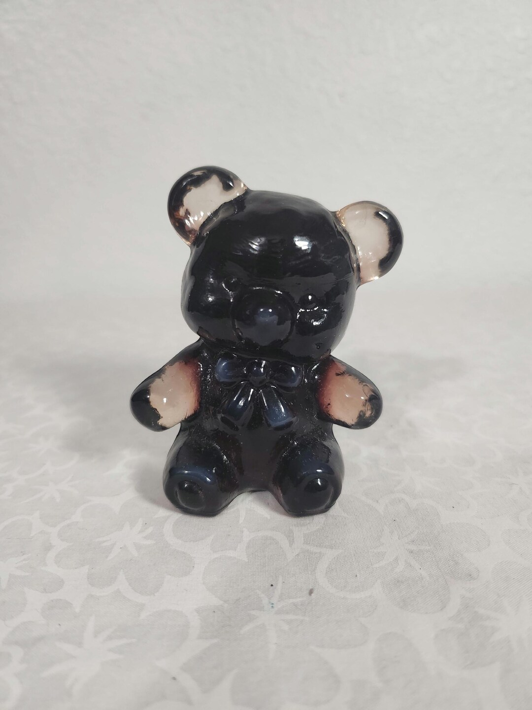 Boyd Crystal Art Slag Glass Plum Amethyst Fuzzy the Bear - Etsy