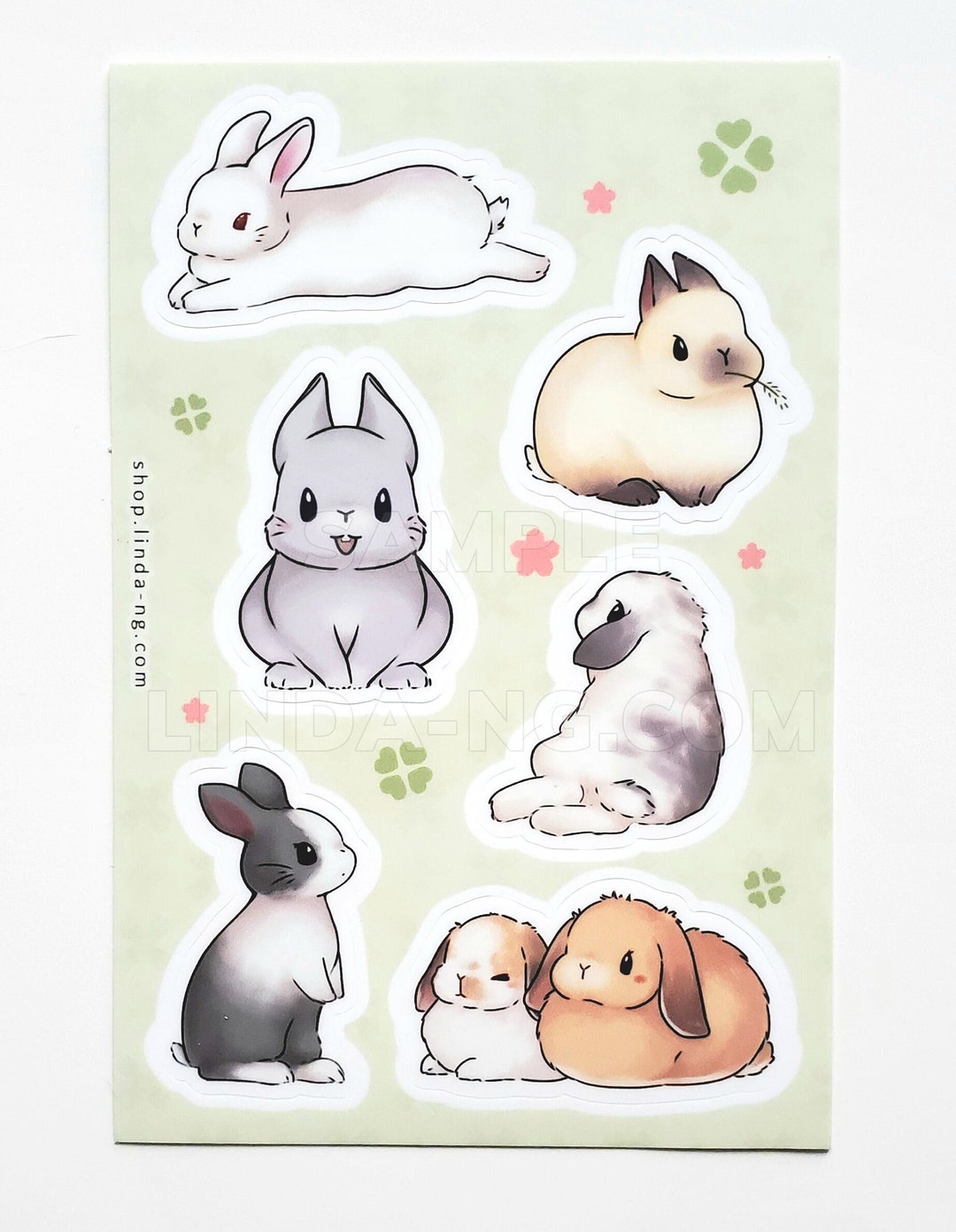 Bunny Rabbits Natural Vinyl Kiss-cut 4x6 Sticker Sheet - Etsy