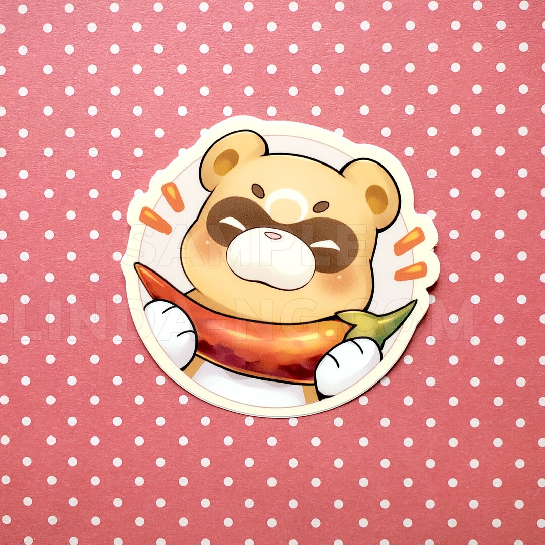 Genshin Impact Guoba Bear 3 Vinyl Food Sticker - Etsy