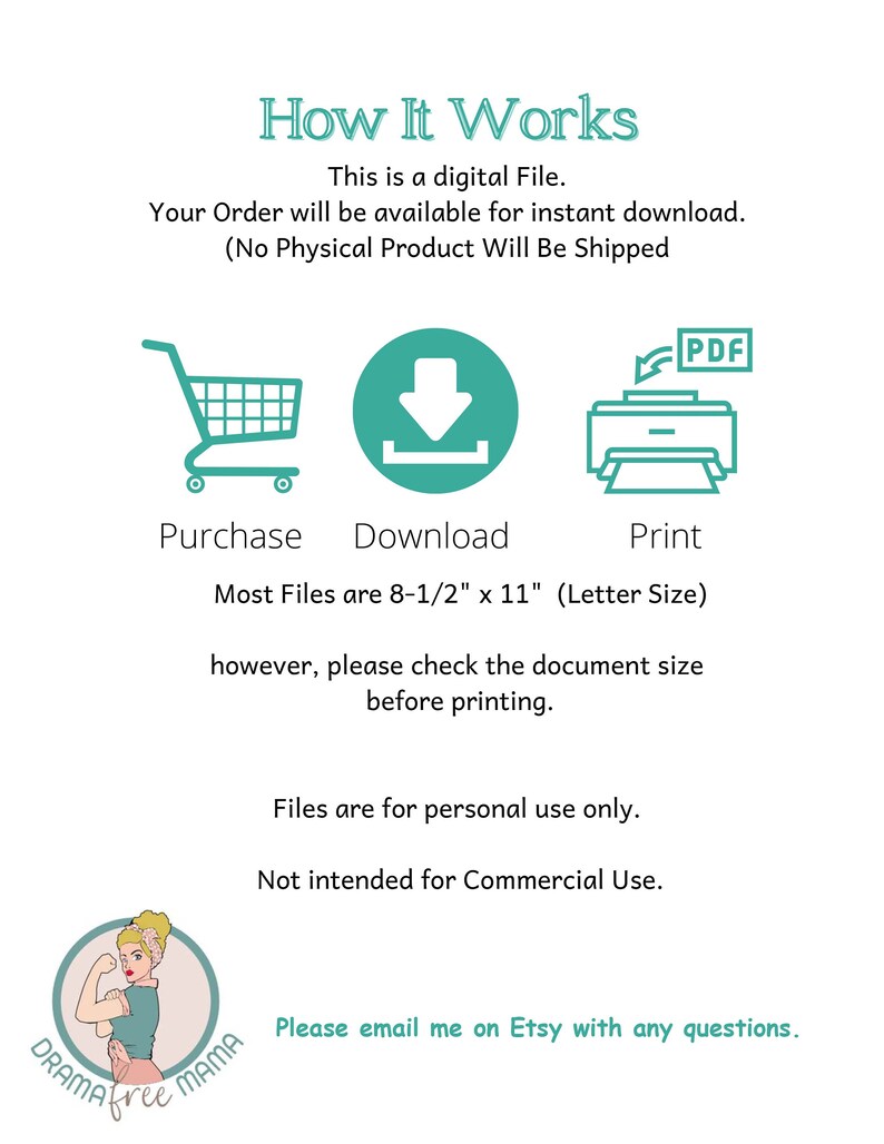 Printable Household Preparation Files, Digital Forms for Household ...
