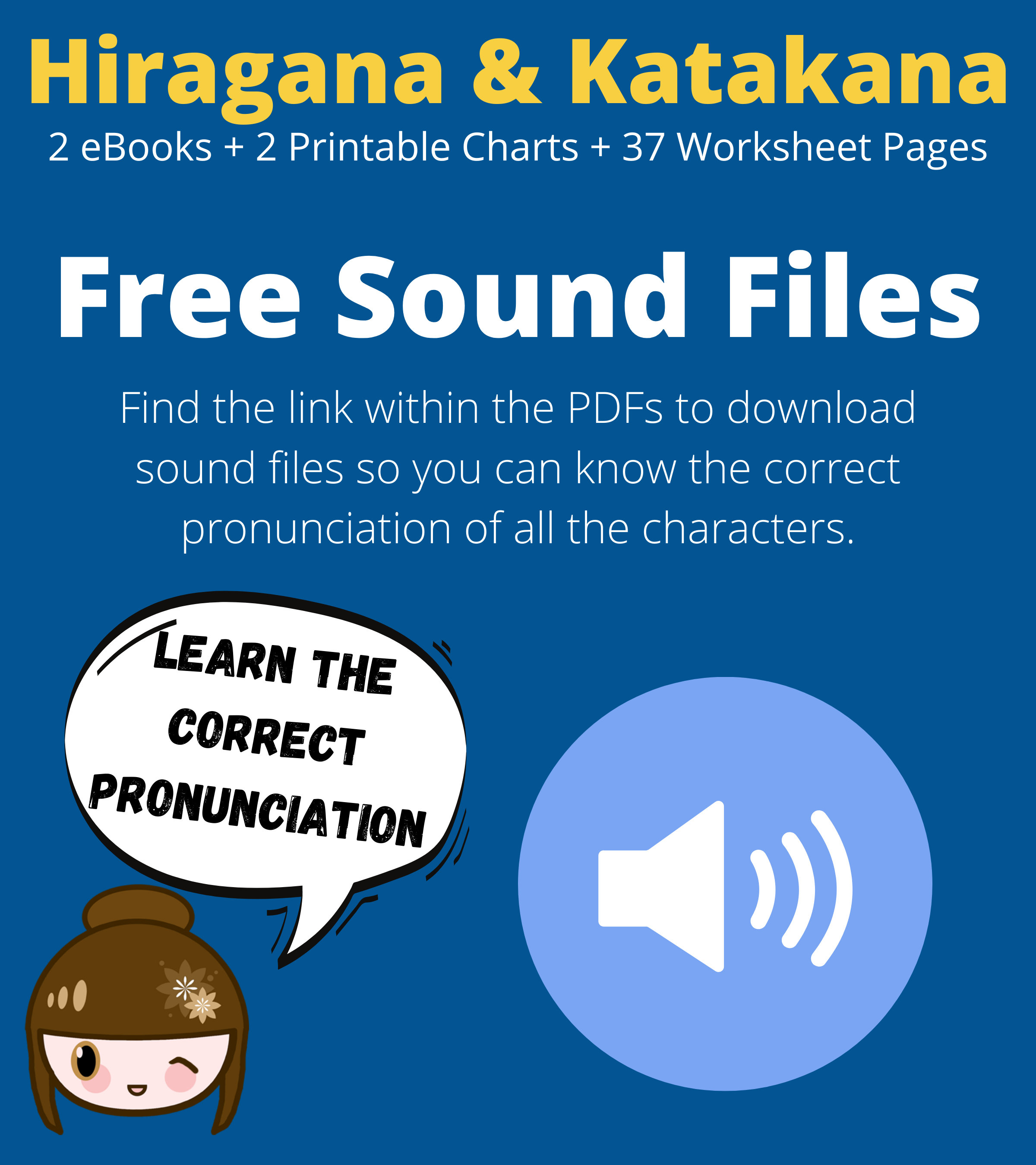 Learn Japanese Hiragana and Katakana Bundle: Ebooks, Worksheets, Chart ...