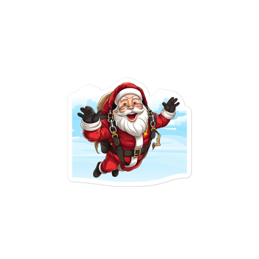 Skydiving Santa: Merry From 10,000 Feet Sticker - Etsy